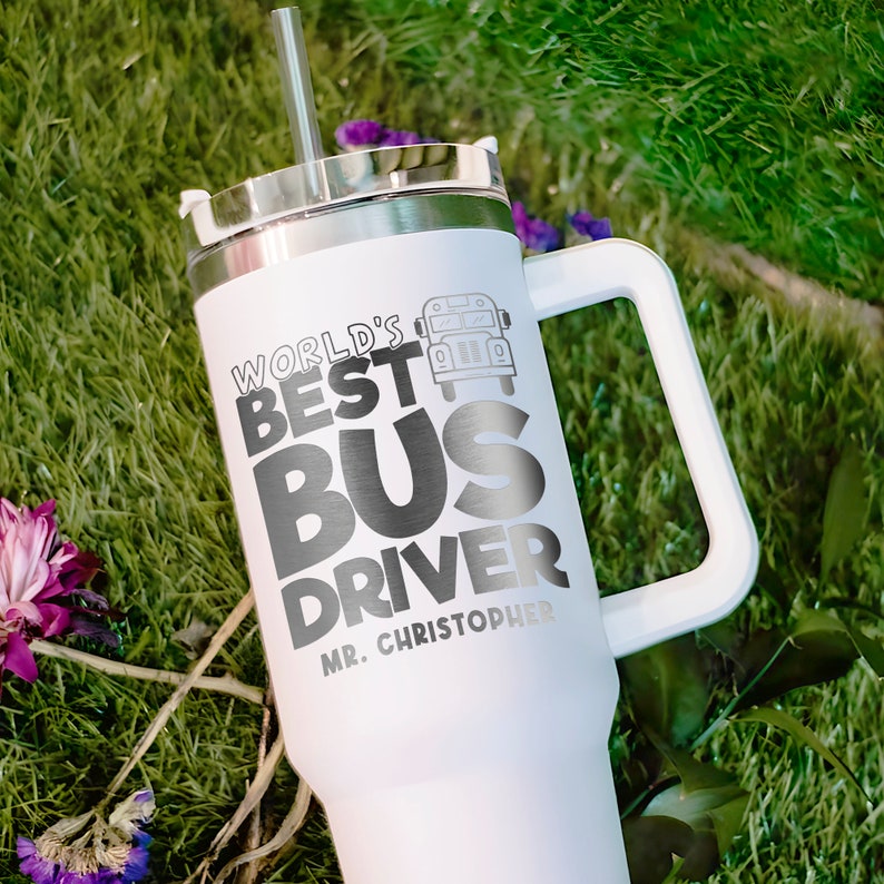 Personalized Bus Driver 40oz Tumbler, Custom World's Best Bus Driver ...