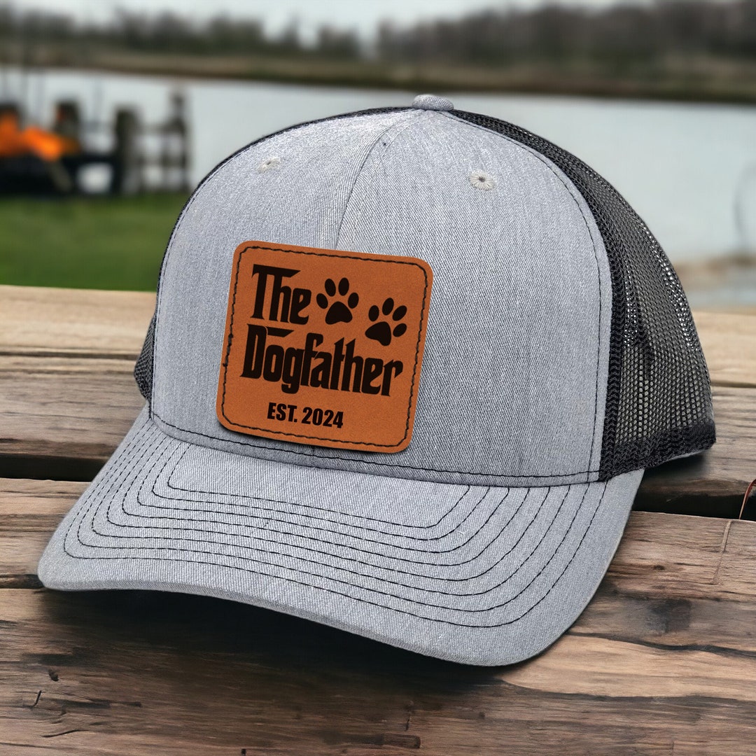 Custom the Dogfather Leather Trucker Hat - Personalized Father's Day ...