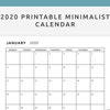 2020 Printable Minimalist Calendar Printable Desk Calendar, 2020 Wall ...