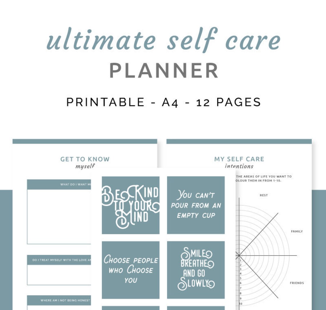 Ultimate Self Care Planner Self Care Kit Self Care Journal - Etsy