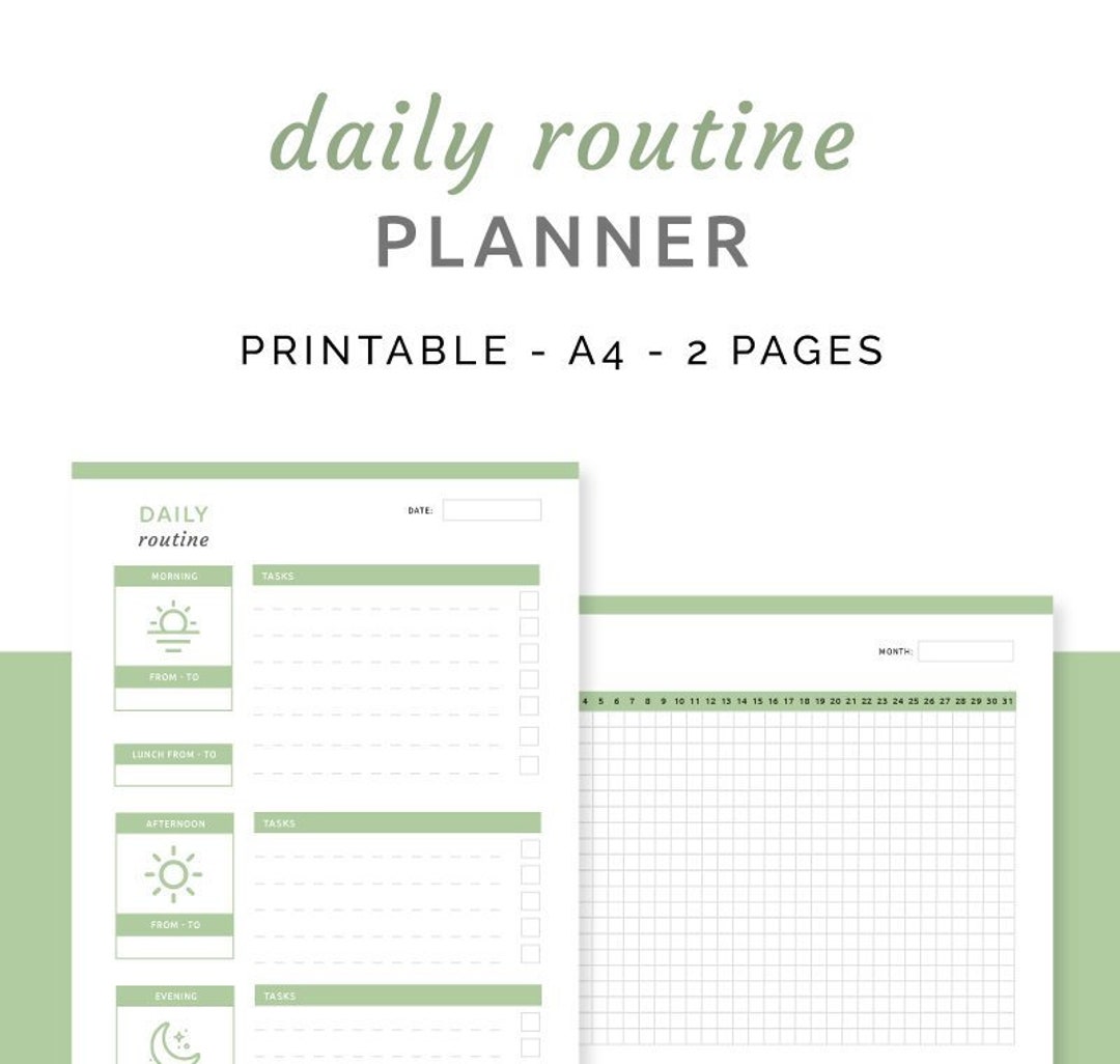 Daily Routine Planner Daily Routine Printable, Daily Planner, Morning ...