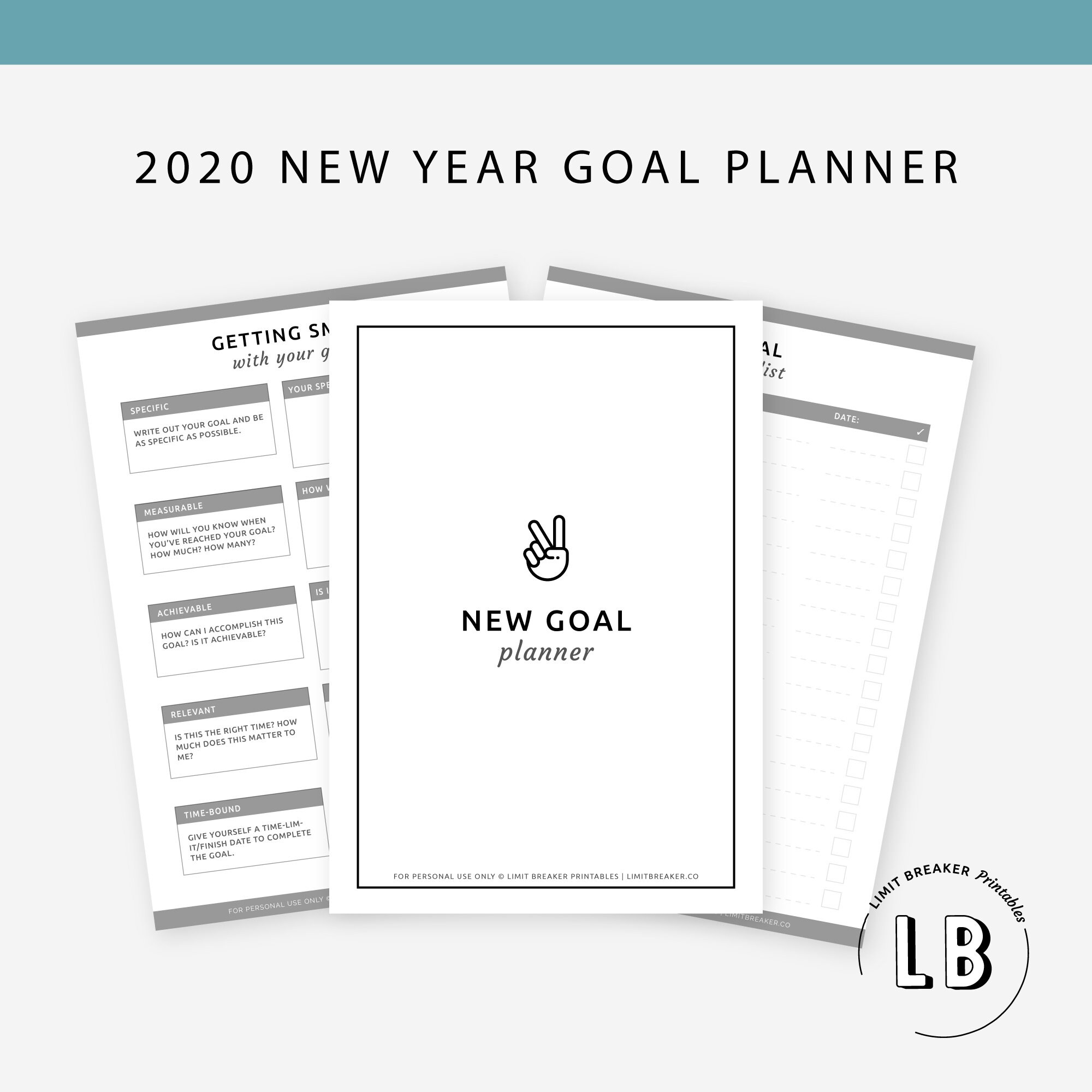 2020 New Year Minimalist Printable Bundle Includes 2020 Calendar, Self ...