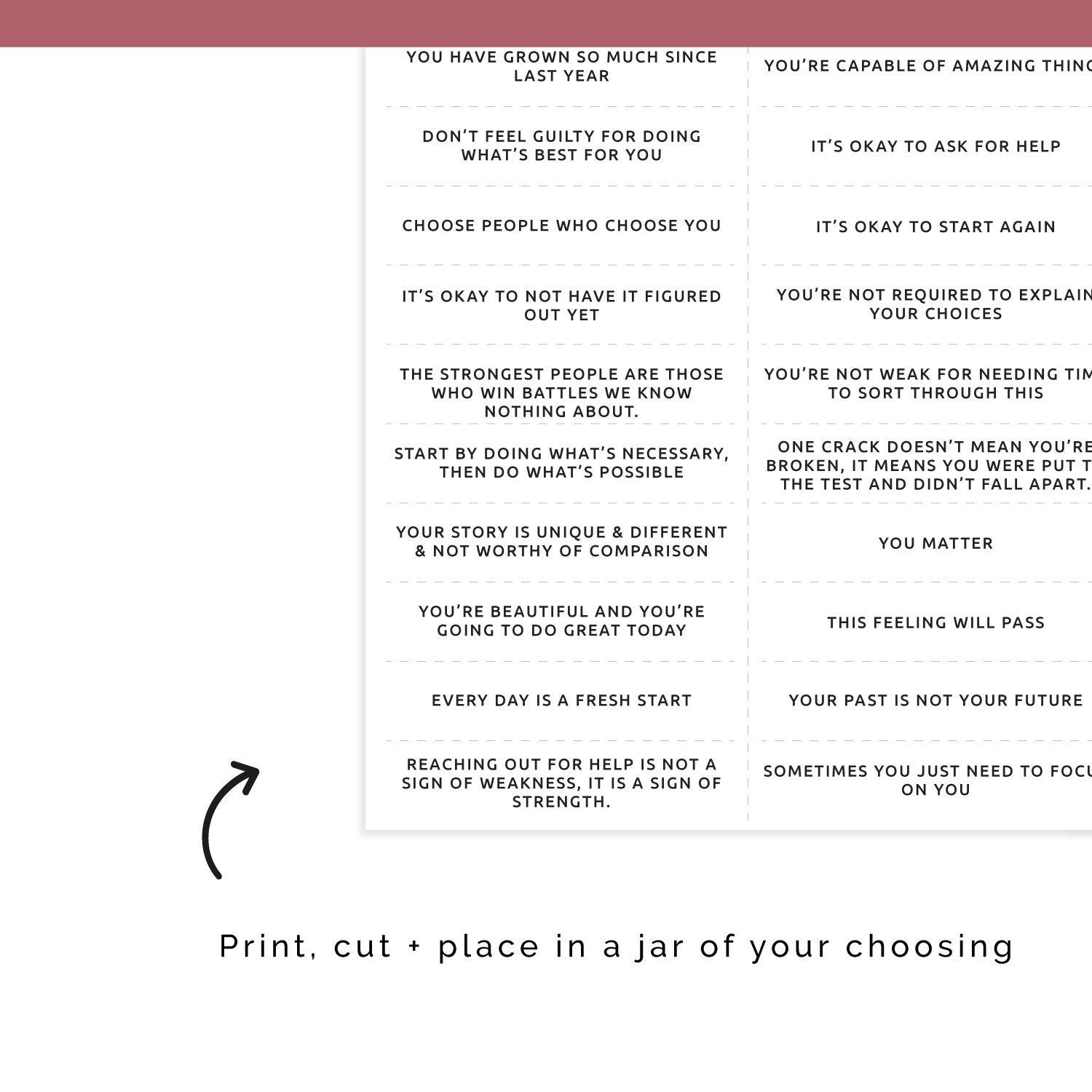 Daily Mental Health Jar Mental Health Printable, Mental Health ...