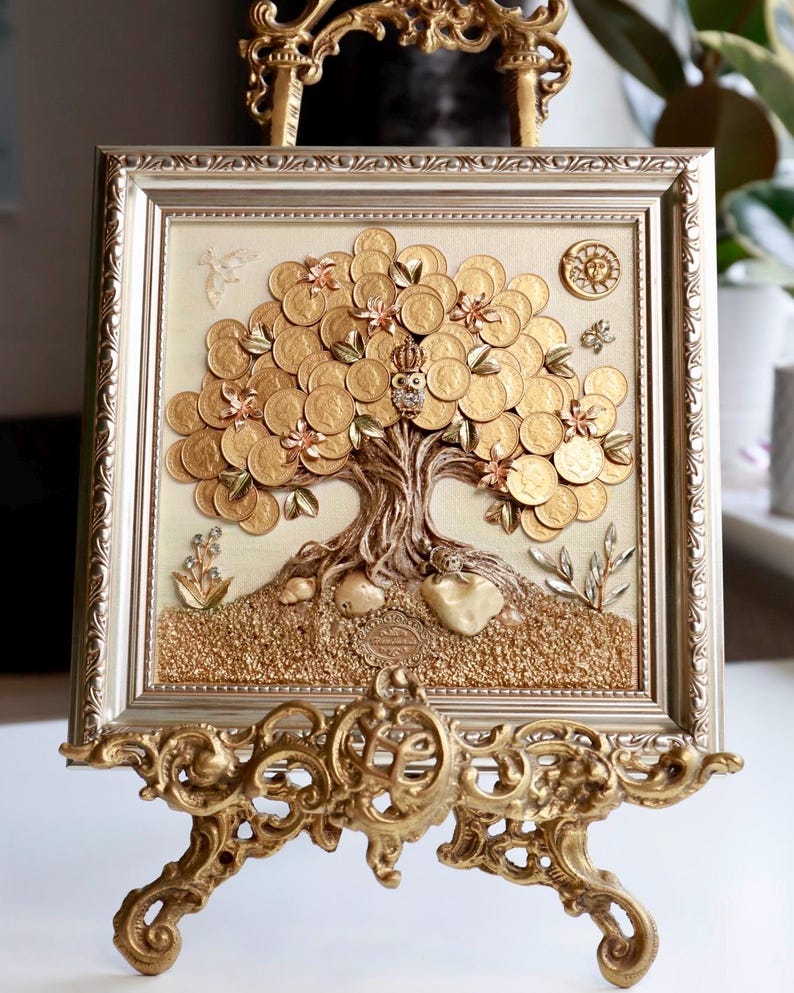 Painting money Tree OLIVE - Etsy