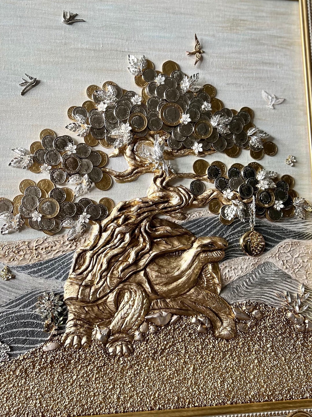 Money Tree golden Turtle - Etsy