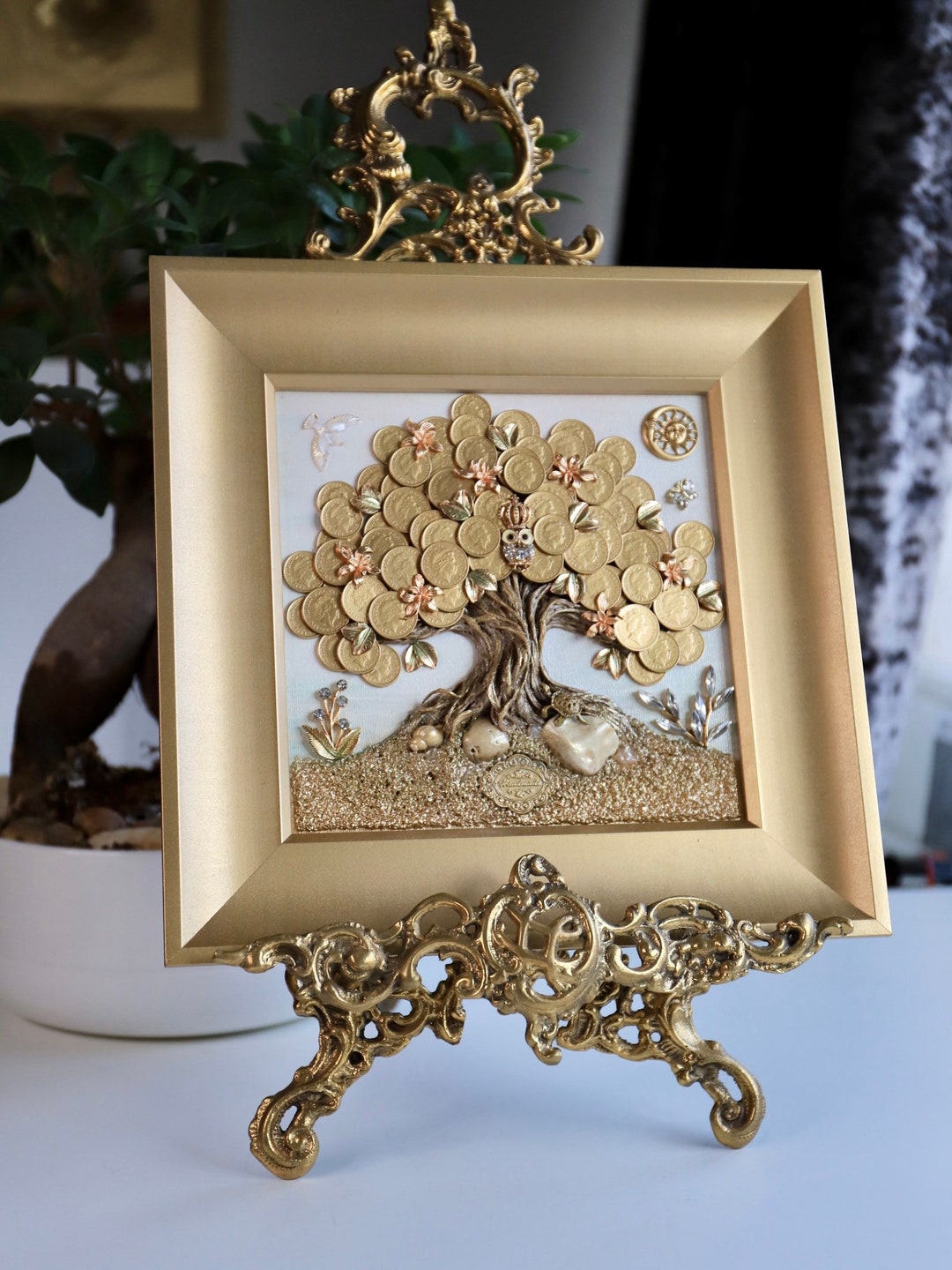 Painting money Tree OLIVE - Etsy
