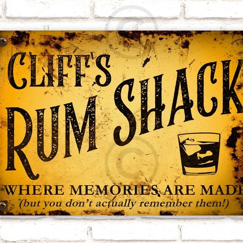 Rum Bar Tin Sign Personalised Rum Shack Metal Rusty Look - Etsy UK