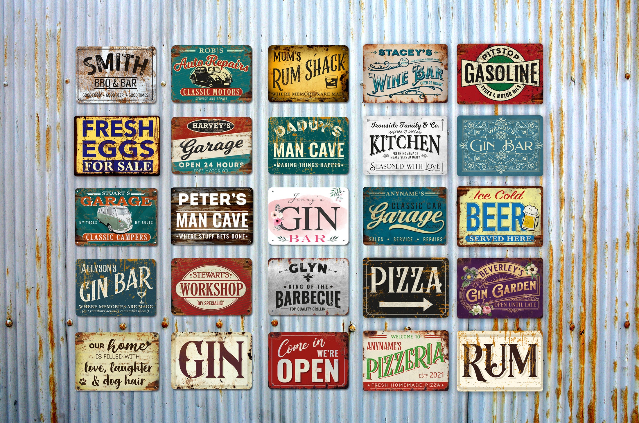 Vintage Style Boot Room Sign, Metal Sign, Old Metal Rusty Look Printed ...