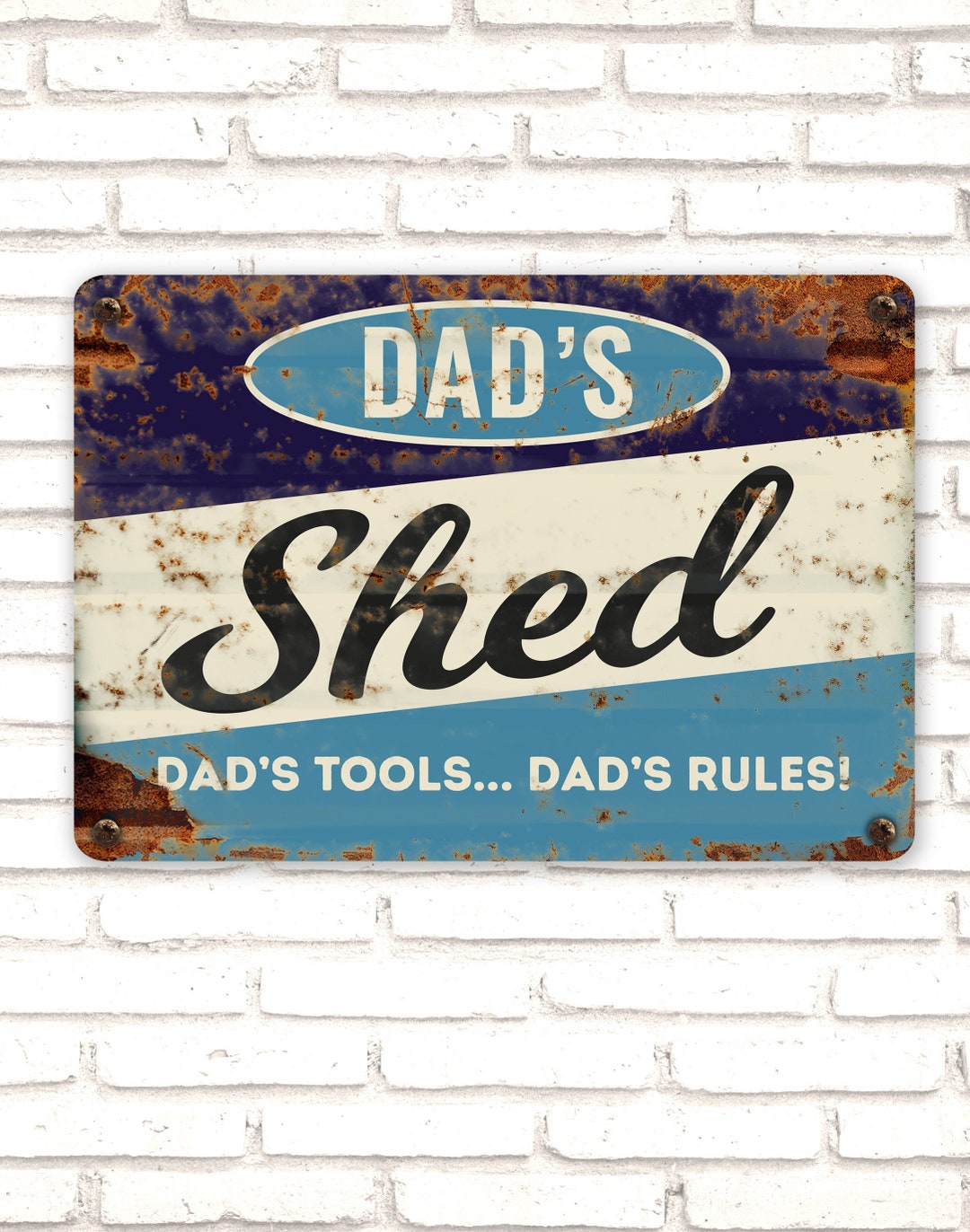 Personalised Shed Signs, Vintage Look Metal Sign, Gift for Dad, Shed ...