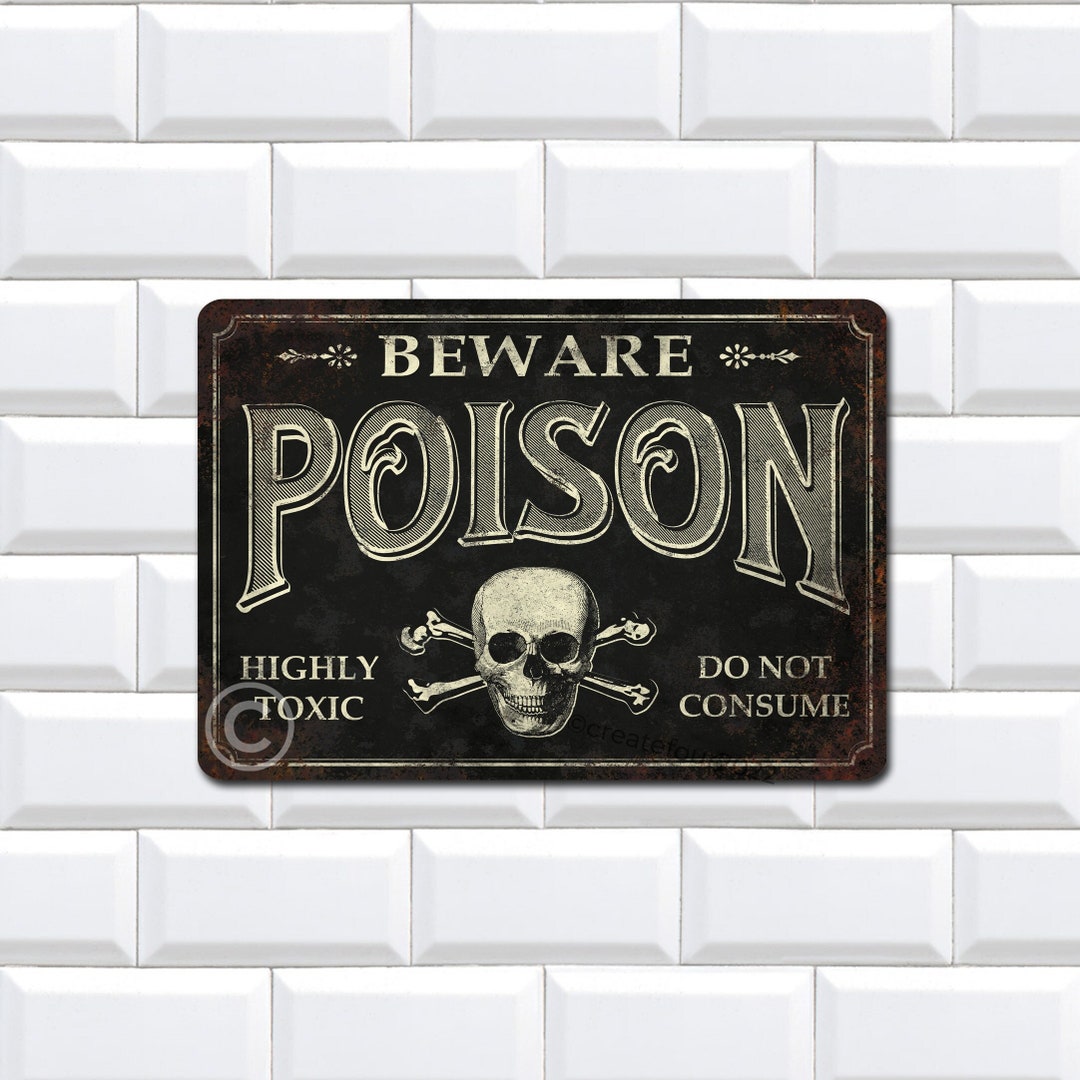 Vintage Style Poison Sign, Halloween Prop, Victorian Style Sign, Horror ...