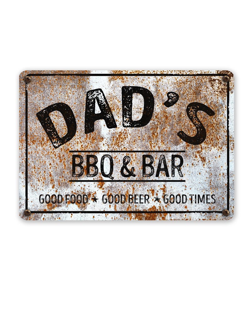 BBQ & Bar Tin Sign Personalised Metal Sign Rusty Unique - Etsy UK
