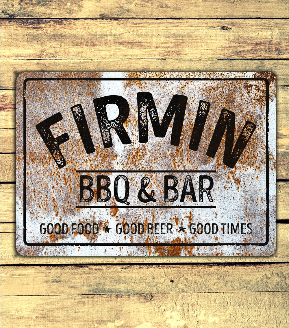 BBQ & Bar Tin Sign Personalised Metal Sign Rusty Unique | Etsy UK