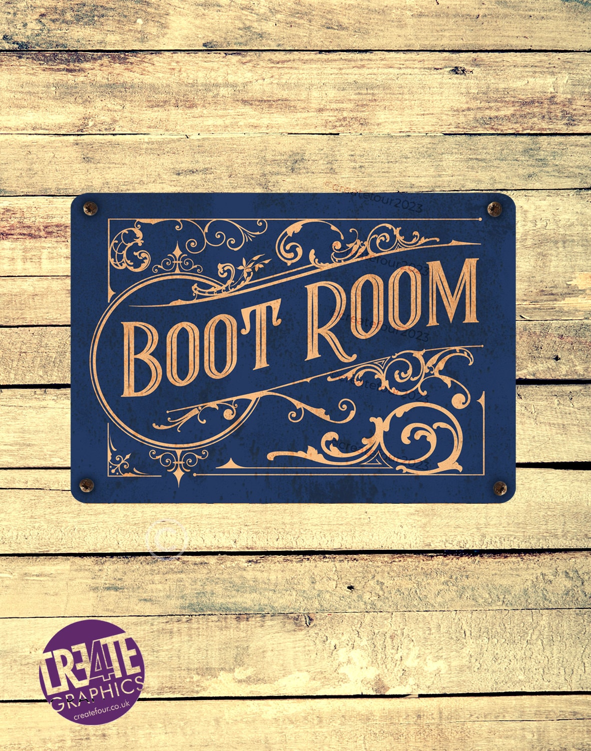 Vintage Style Boot Room Sign, Metal Sign, Old Metal Rusty Look Printed ...