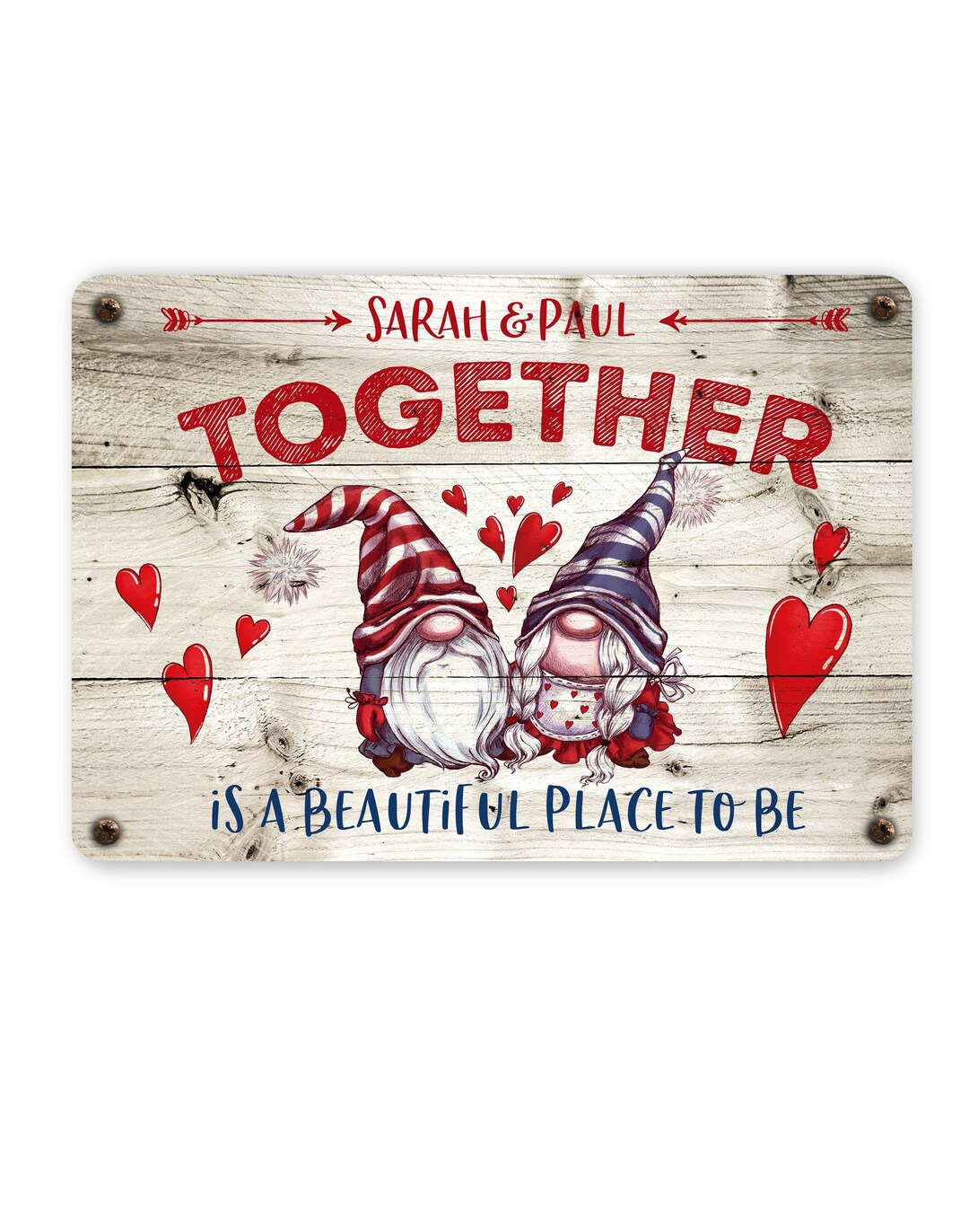 Romatic Gonk Sign Better Together Gnomes Metal Printed - Etsy