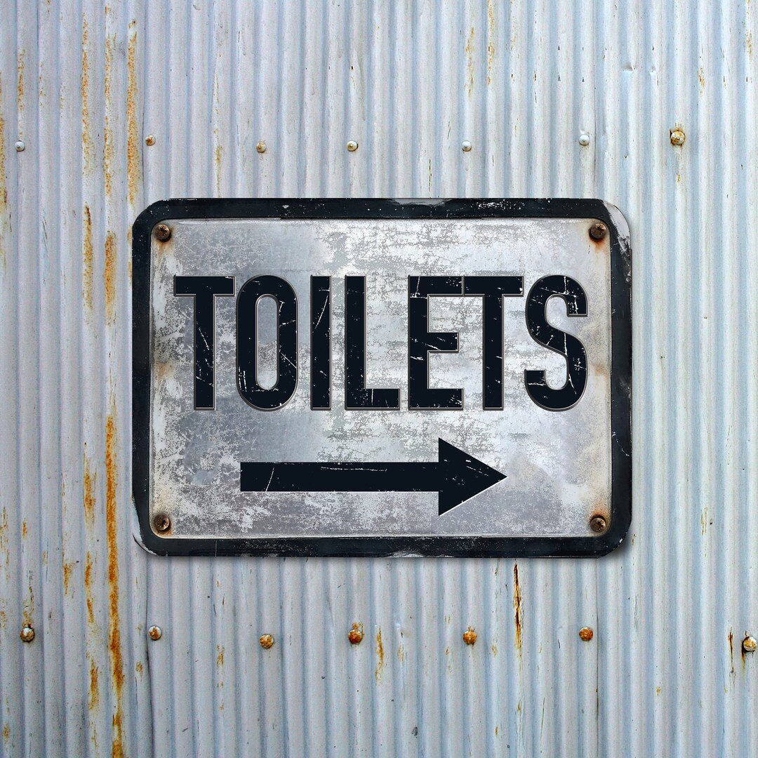 Metal Toilet Sign, Vintage Style Rusty Look Printed Plaque - Etsy UK