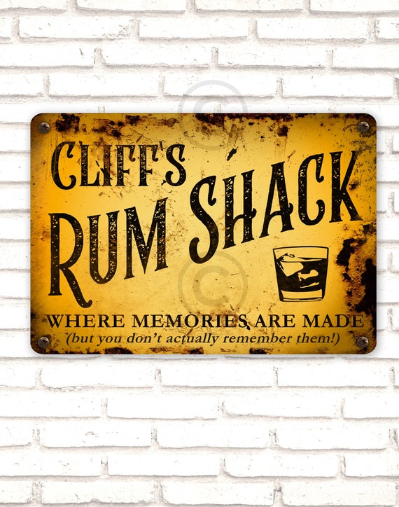 Rum Bar Tin Sign Personalised Rum Shack Metal Rusty Look - Etsy UK