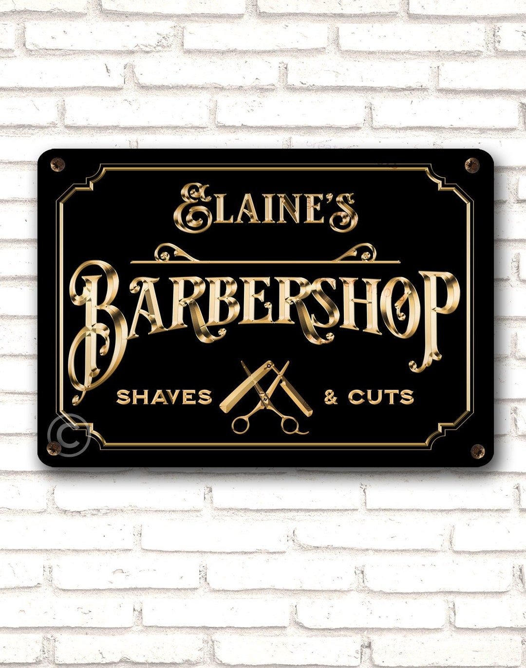 Personalised Barbershop Sign, Metal Gentlemen's Barber Sign, Father's ...
