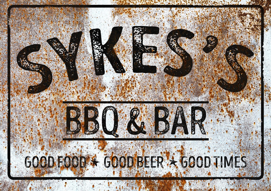 BBQ & Bar Tin Sign Personalised Metal Sign Rusty Unique | Etsy UK
