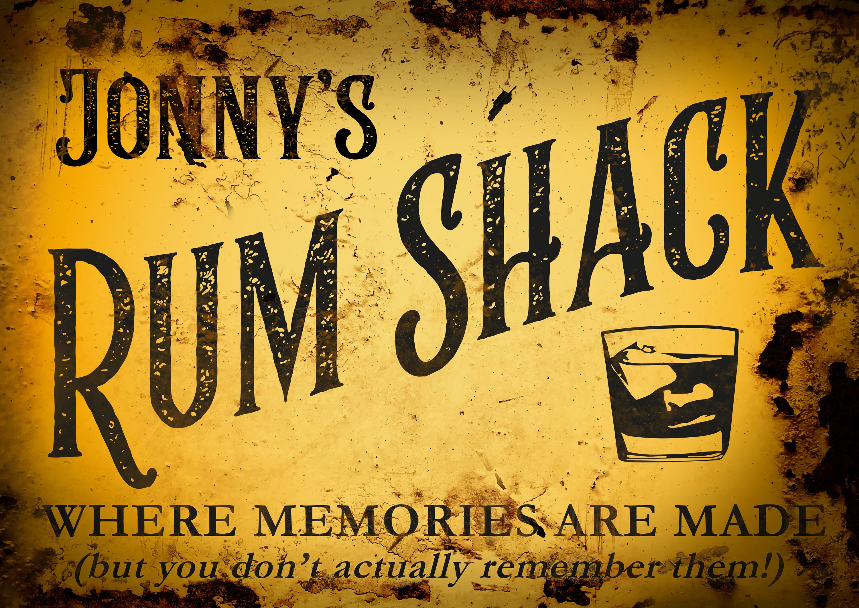 Rum Bar Tin Sign Personalised Rum Shack Metal Rusty Look | Etsy