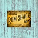 Rum Bar Tin Sign, Personalised Rum Shack Gift, Metal Rusty Look Printed ...