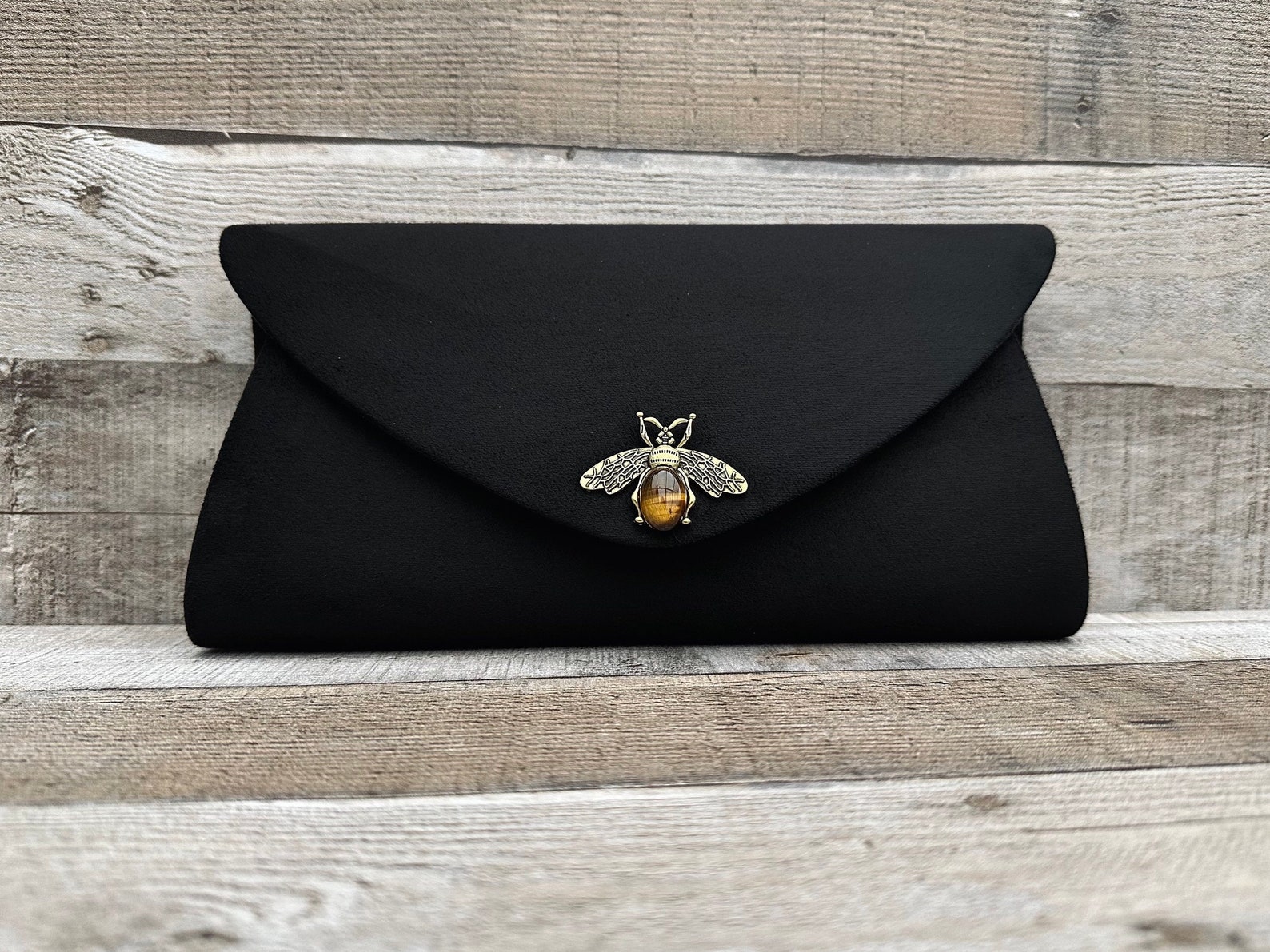 Formal Clutch. Faux Suede Clutch Bag. Black Evening Bag. Clutch Purse ...