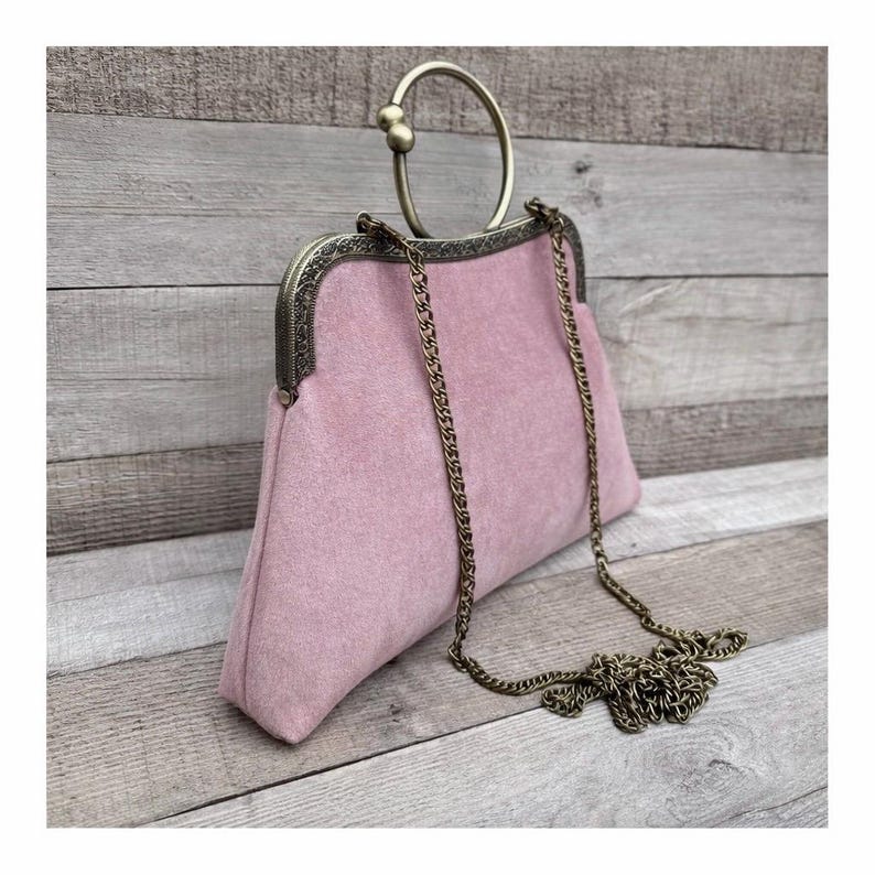 Pink Clutch Bag. Blush Pink Evening Bag. Velvet Clutch Bag. Crossbody ...