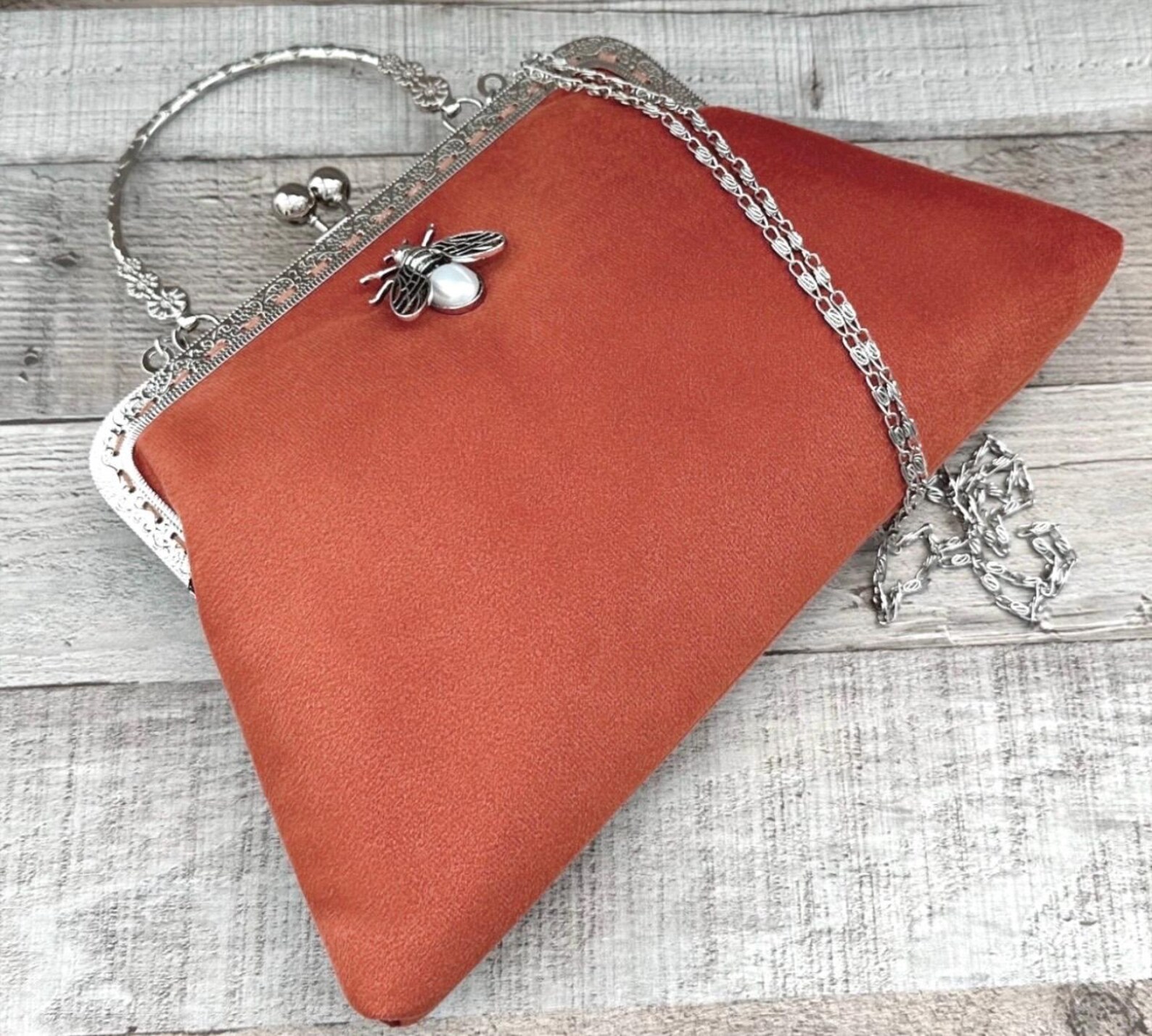 Vintage Handbag for Women. Coral Clutch. Coral Handbag. Crossbody Bag ...
