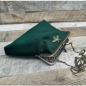 Green Evening Bag. Handbags for Women. Velvet Handbag. Green Purse Bag ...