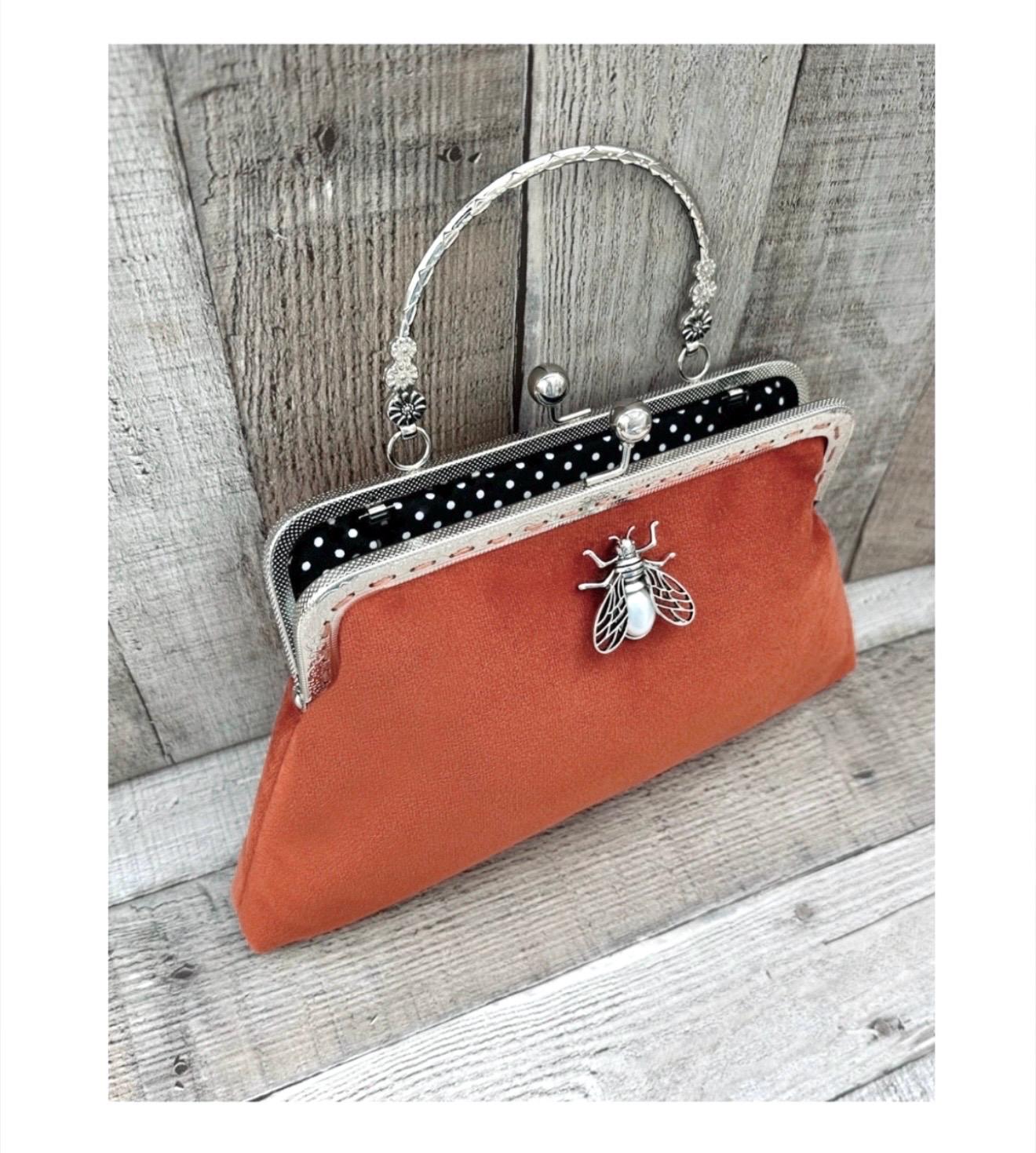 Vintage Handbag for Women. Coral Clutch. Coral Handbag. Crossbody Bag ...