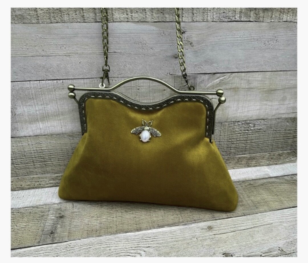 Olive Green Clutch Purse. Olive Green Handbag. Green Evening Bag. Purse ...