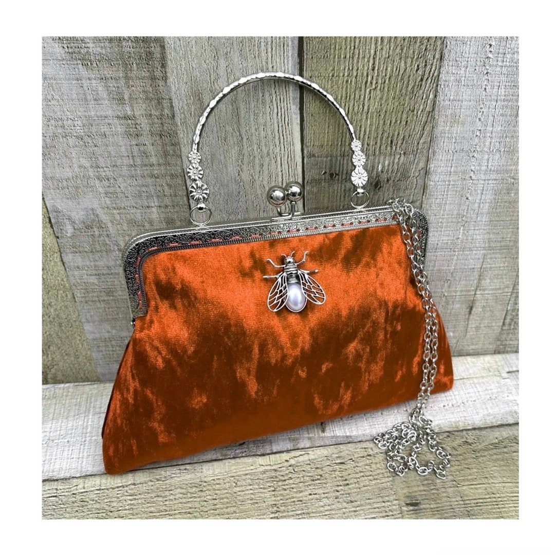 Orange Clutch Bag. Orange Shoulder Bag. Orange Evening Bag. Evening Bag ...