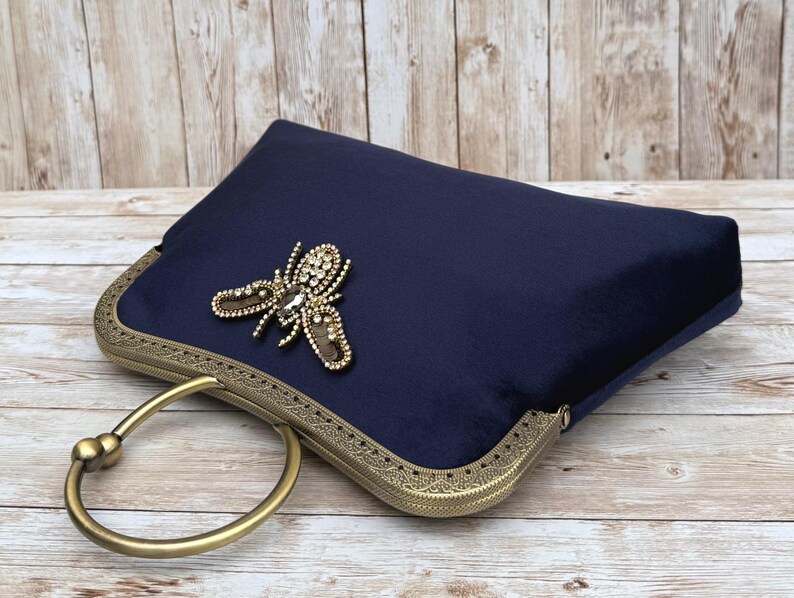 Navy Handbag for Women. Navy Evening Bag. Clutches and Purses. Vintage ...