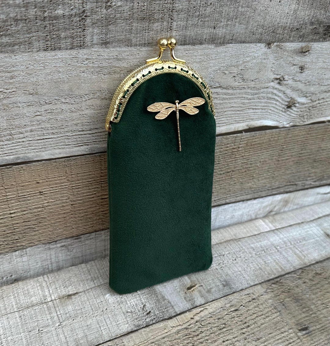 Emerald Green Velvet Glasses Case. Velvet Pencil Case. Soft Glasses ...