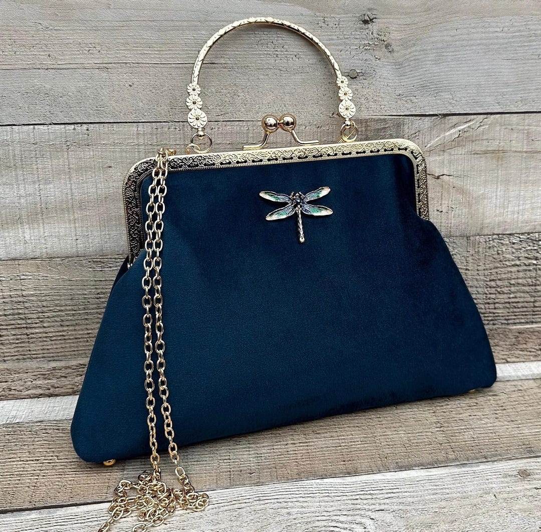 Navy Handbag for Women. Navy Evening Bag. Clutches and Purses. Vintage ...