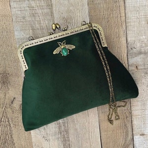 Green Evening Bag. Handbags for Women. Velvet Handbag. Green Purse Bag ...