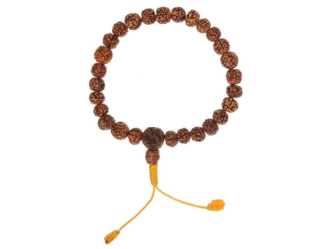 Buddhist Bracelet Hand Mala Rudraksha Seeds 8 Mm Adjustable Handmade ...