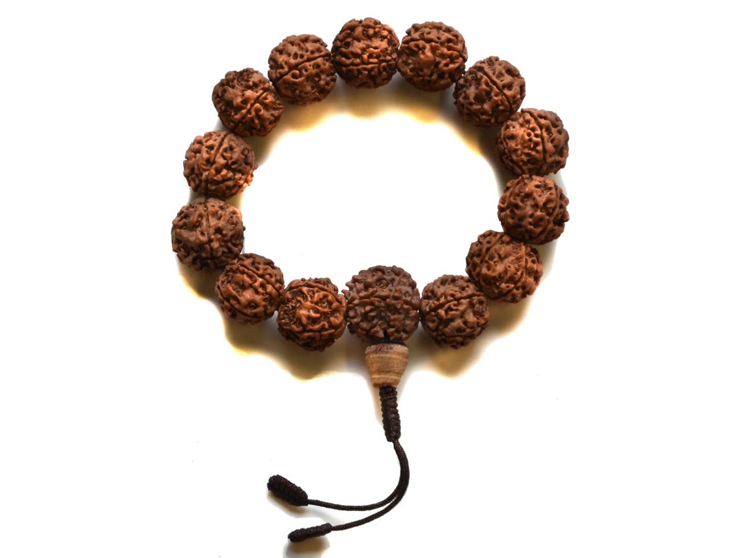 Buddhist Bracelet Hand Mala Rudraksha Seeds 15 Mm Adjustable Size ...