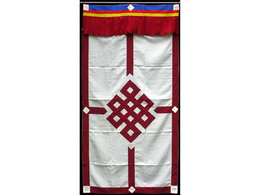 Buddhist Door Hanging Shrivasta endless Knot 90 X 180 Cm Tibetan Wall ...