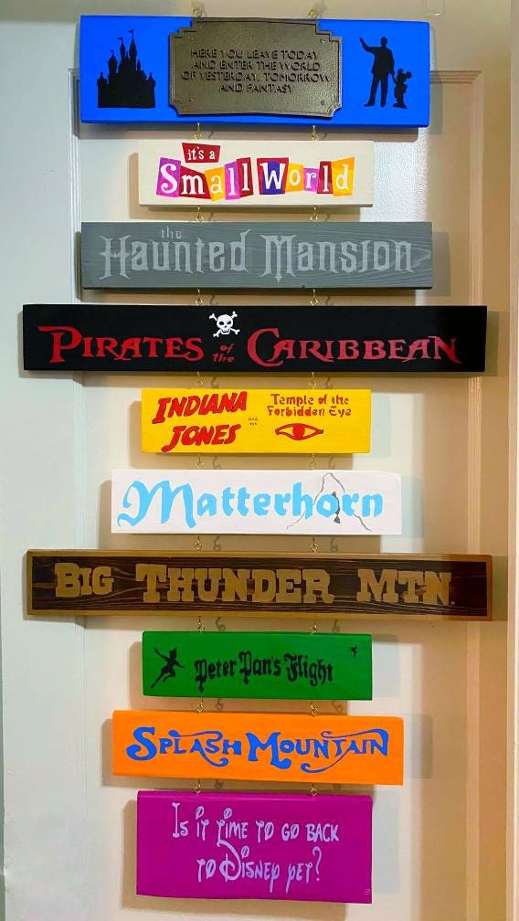 Disneyland/disneyworld Rides Ladder Sign - Etsy