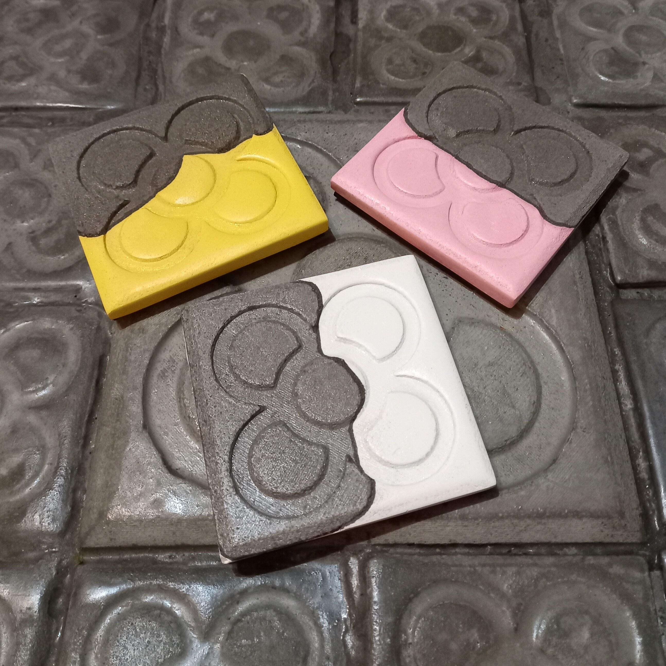 3 Barcelona Panot Coasters in Concrete and Resin Panot - Etsy UK