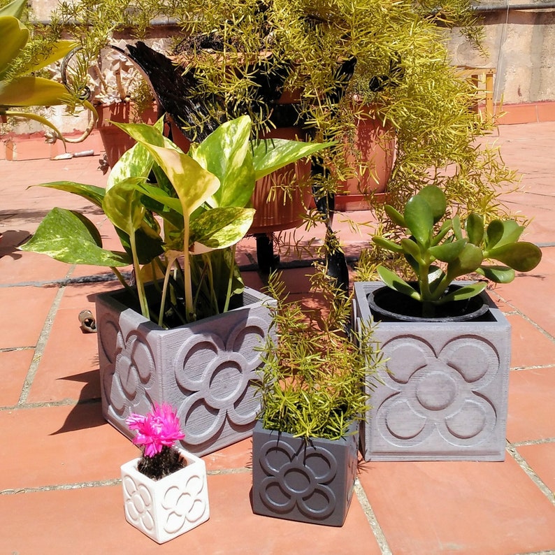 Large Panot Cubic Planter Yumilab Barcelona Tile Flower - Etsy
