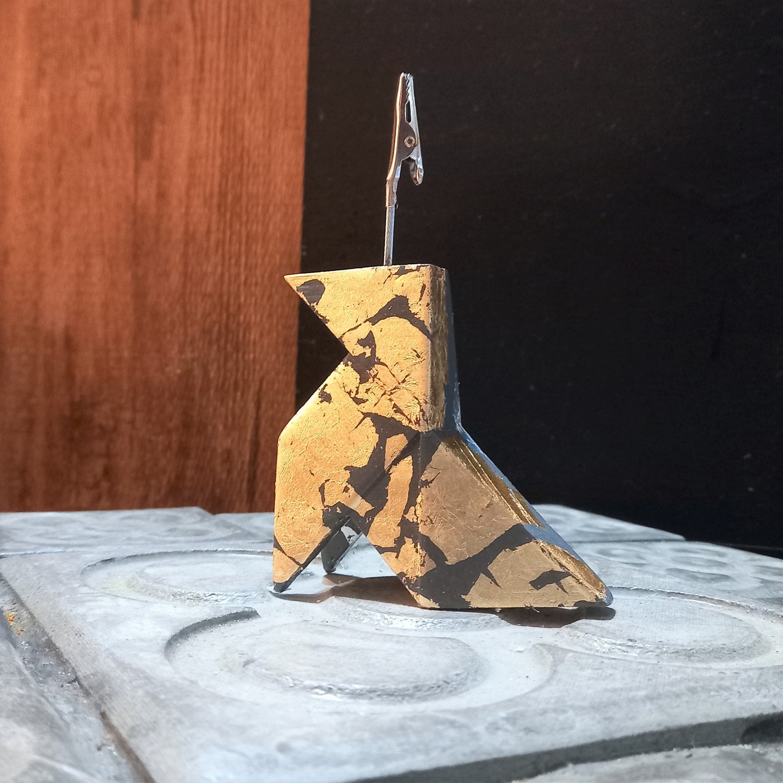 2 Customizable Origami Style Paper Bird Clip in Ceramic Resin, Origami ...