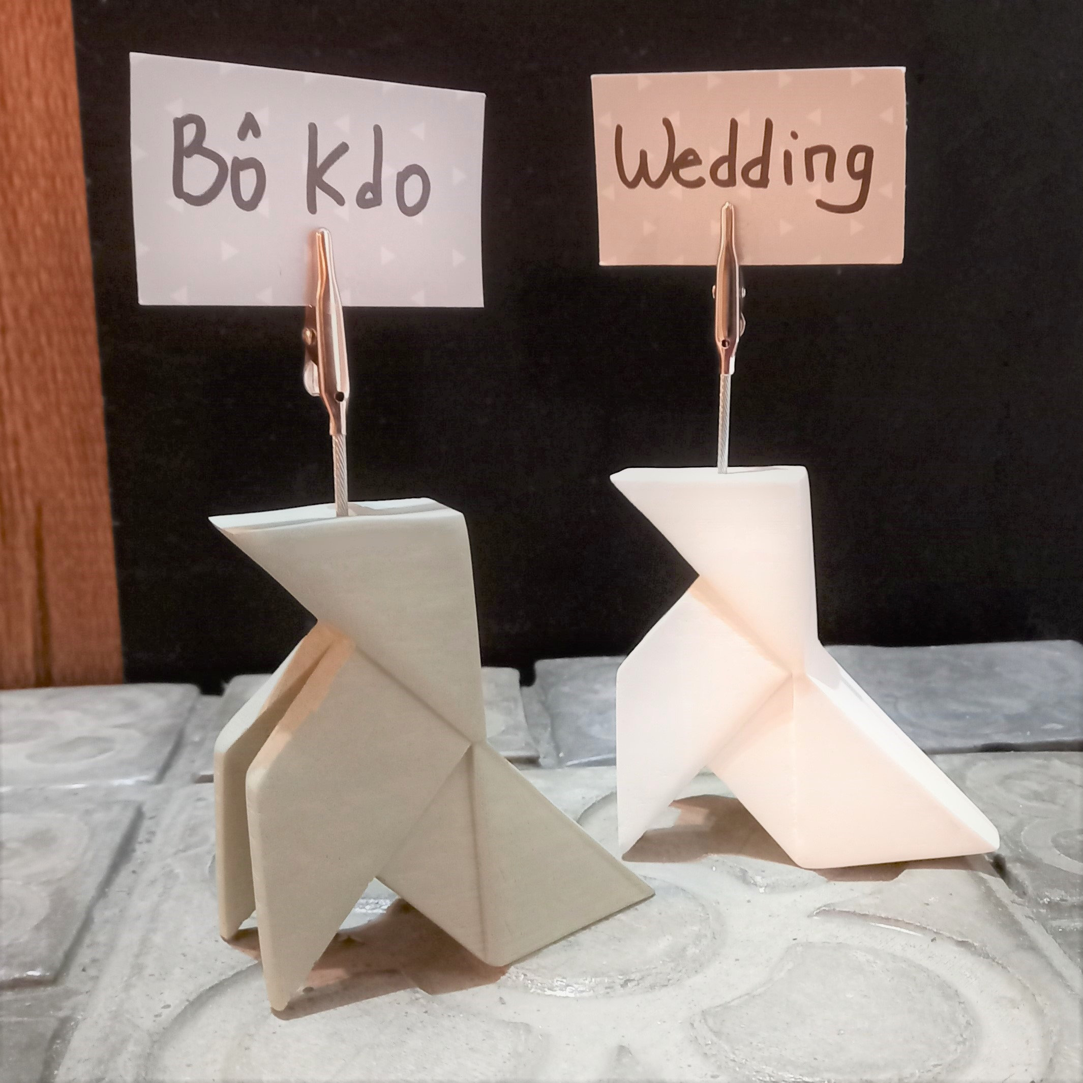 2 Customizable Origami Style Paper Bird Clip in Ceramic Resin, Origami ...