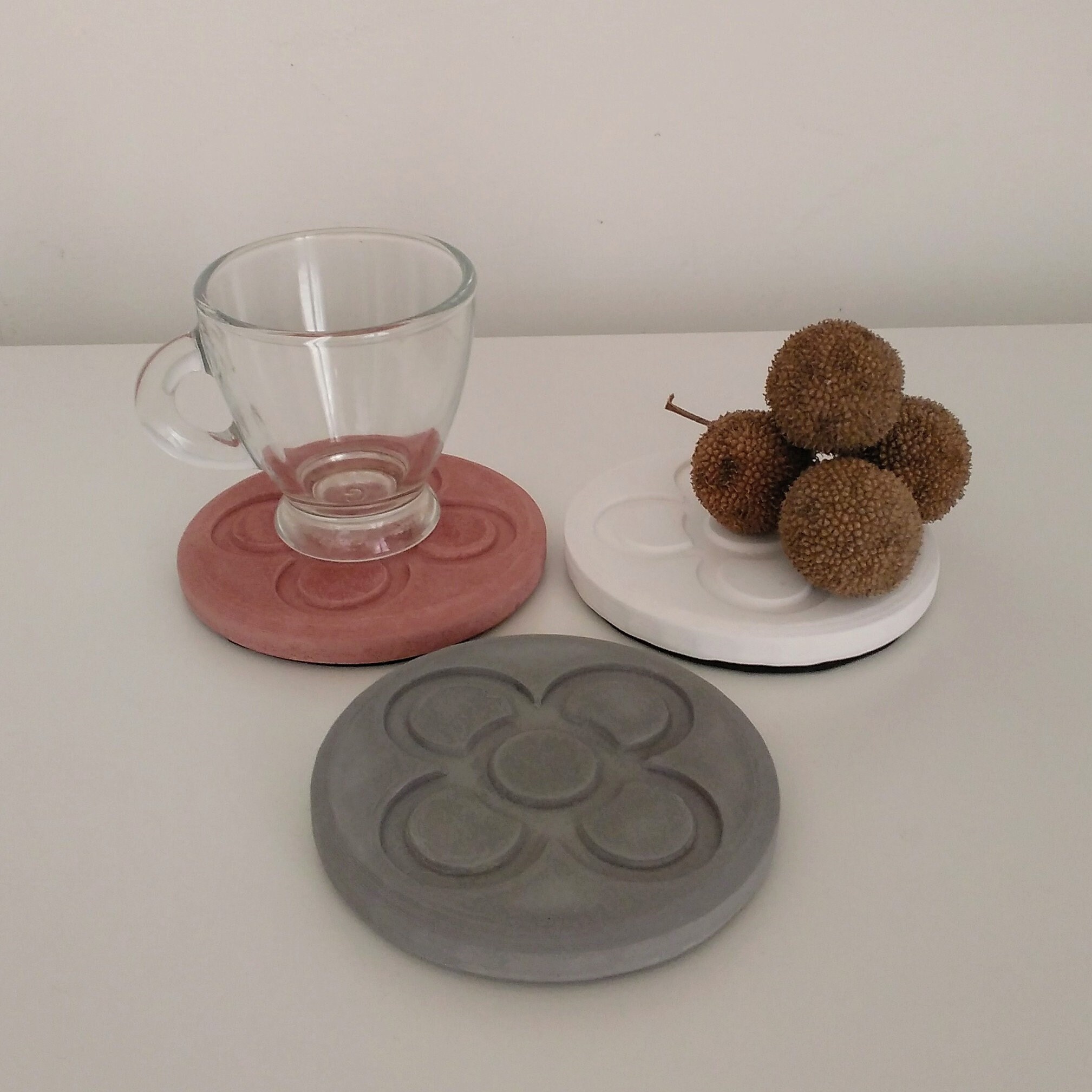 3 Round Panot Coasters Barcelona Flower Round Flower Tile - Etsy UK