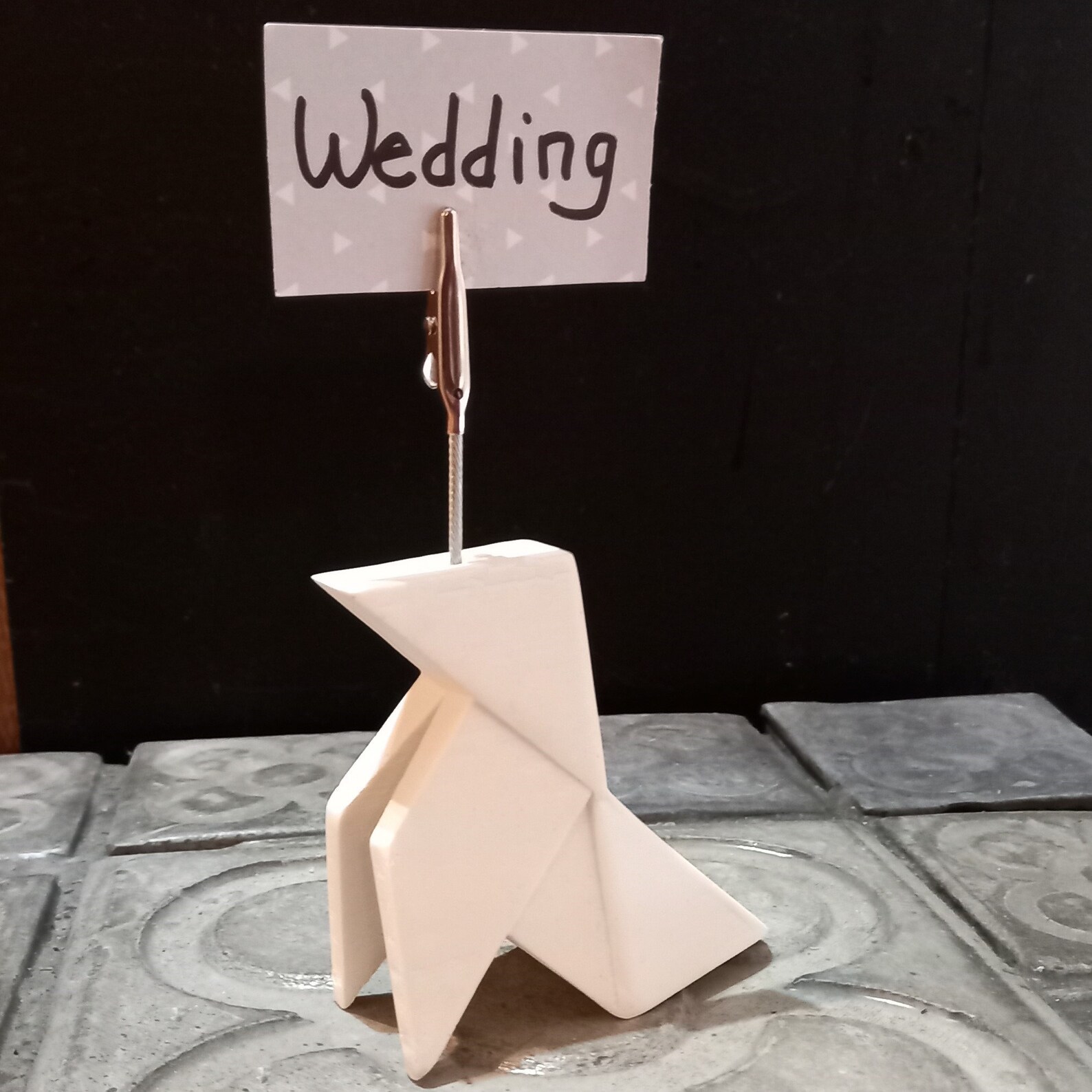 2 Customizable Origami Style Paper Bird Clip in Ceramic Resin, Origami ...