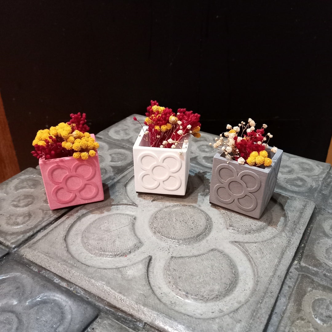 3 Mini Cubic Barcelona Panot Planter., Mini Vases, Mini Vase, Mini ...