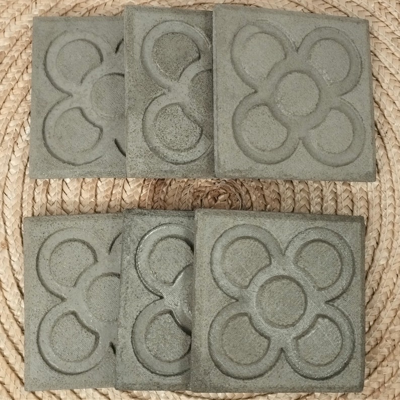 6 Panot Coasters From Barcelona, Yumilab, Barcelona Flower, Concrete ...
