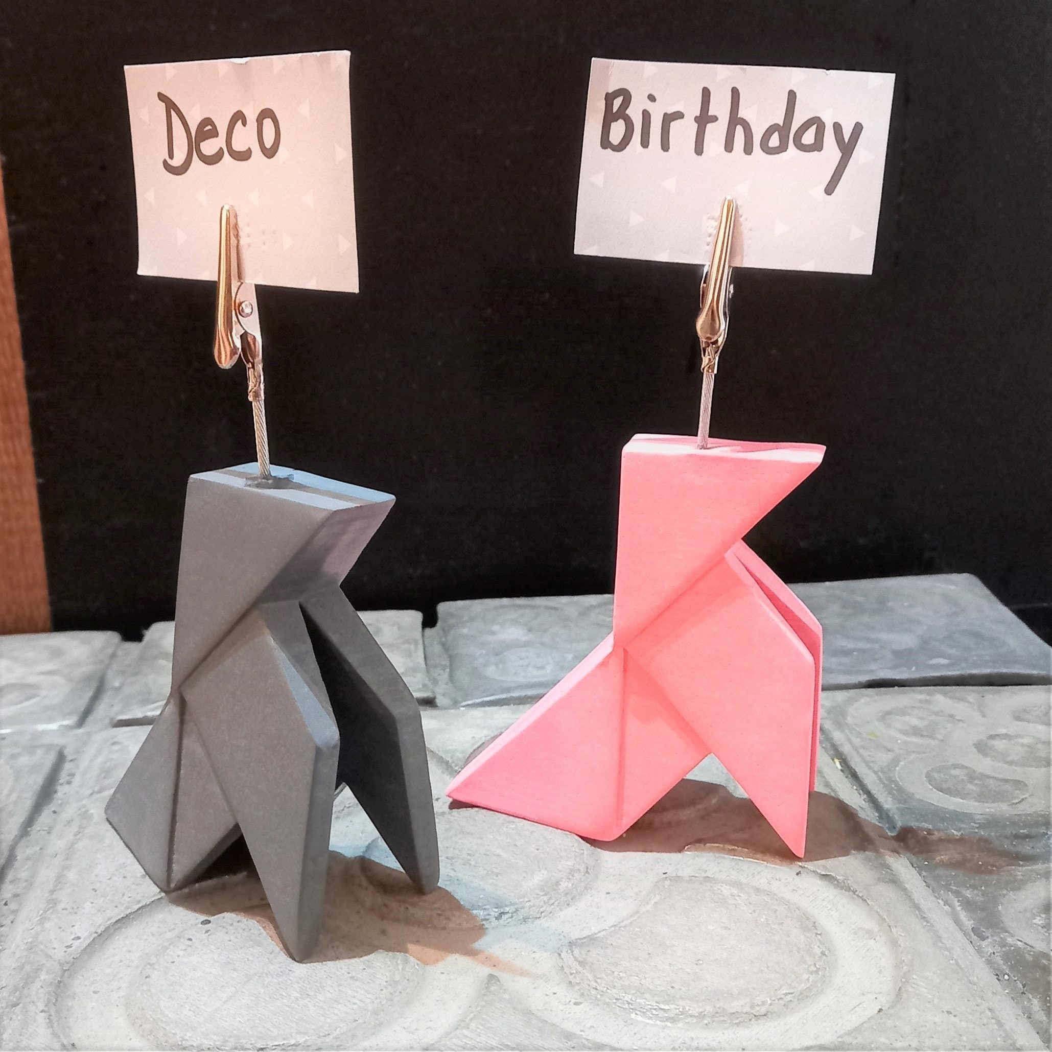 2 Customizable Origami Style Paper Bird Clip in Ceramic Resin, Origami ...