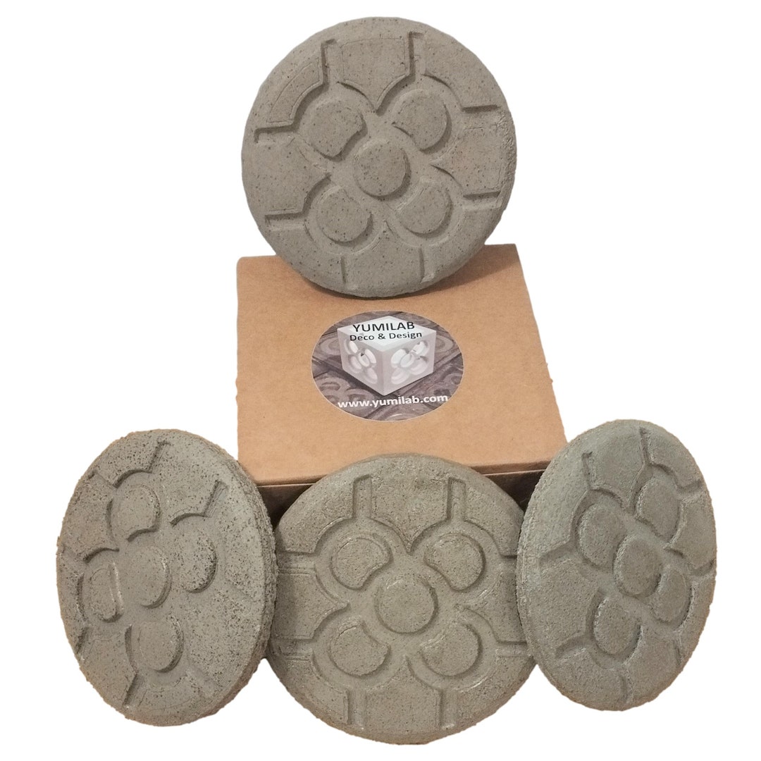 4 Round Concrete Coasters Roseta De Bilbao, Bilbao Flower, Events ...