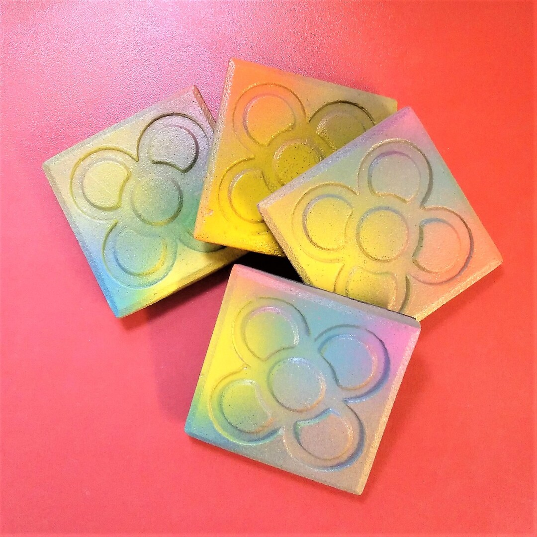 4 Panot Coasters Concrete, With Graffiti Design, Barcelona, Barcelona ...